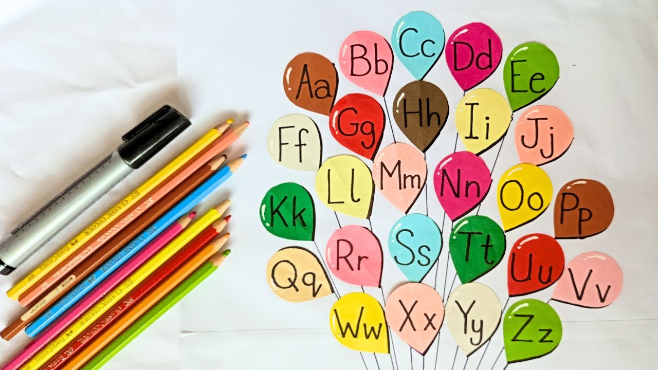 How to Write ABC - ABC Phonics Song - Learn Alphabets with Balloons ...