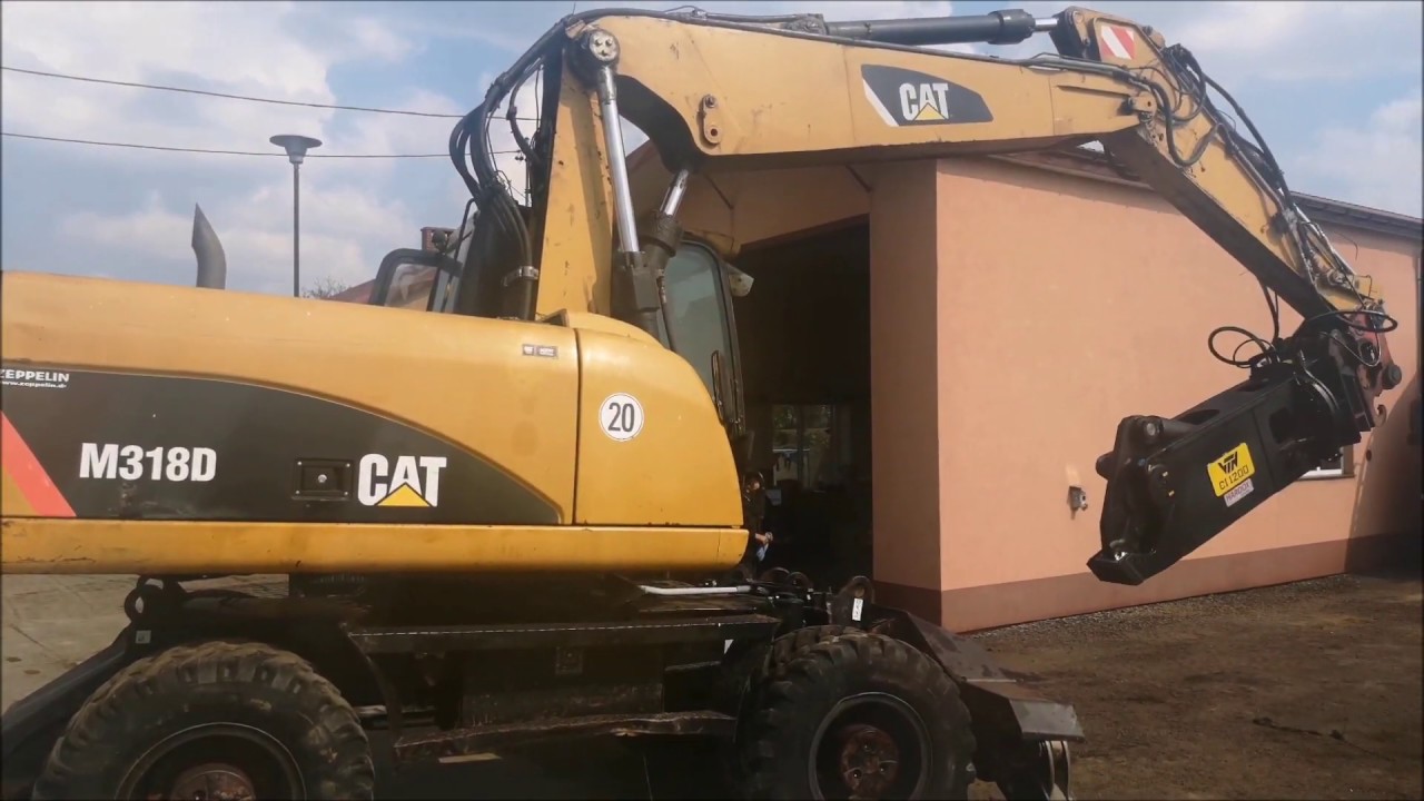 Scrap shear VTN CI1200 & CAT M318D - YouTube