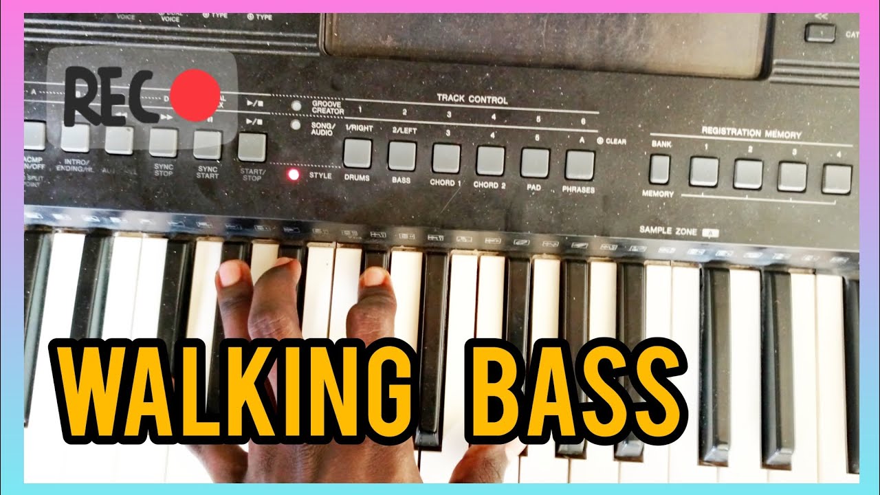For Beginners, How to Play Walking bass on piano Keyboard - YouTube