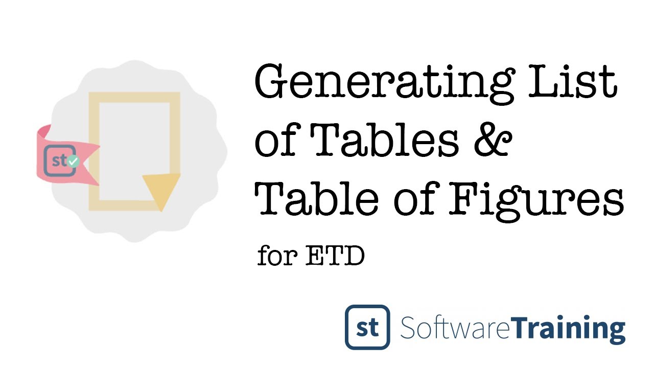 Generating List of Tables & Table of Figures for ETD - YouTube