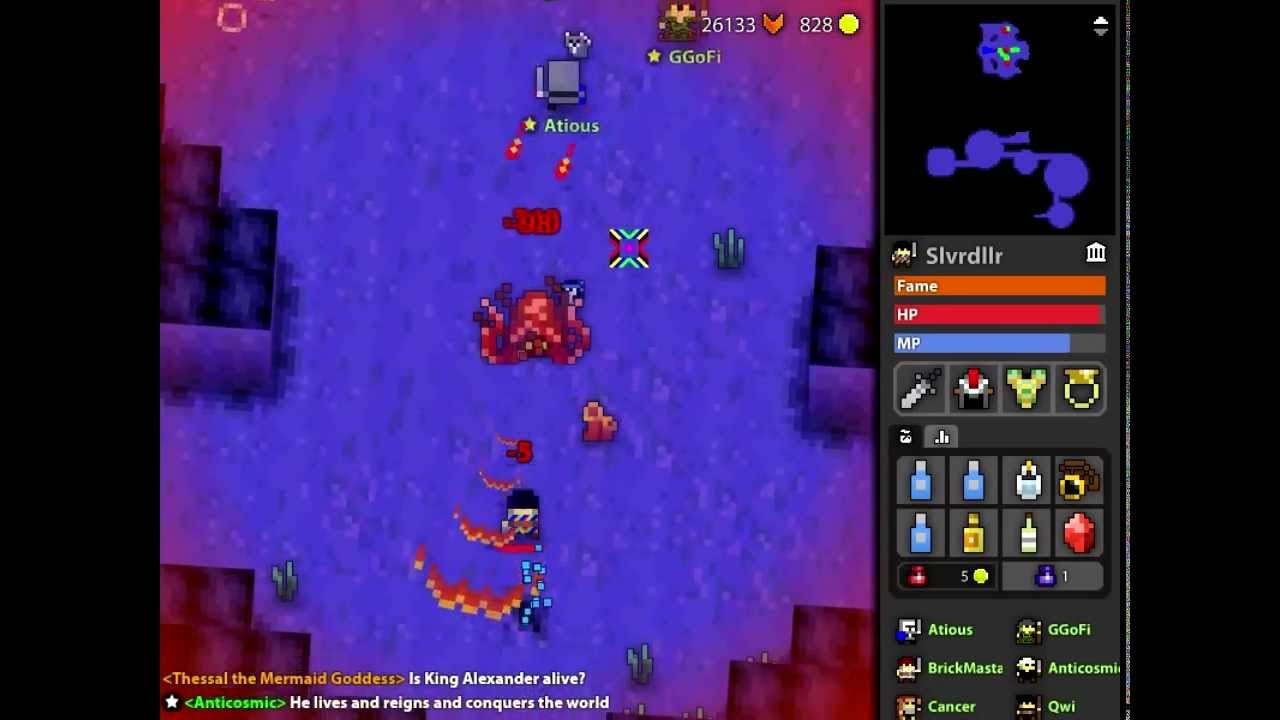 RotMG Gameplay: Dying Thessal, Tomb & Wine Cellar Drops - YouTube