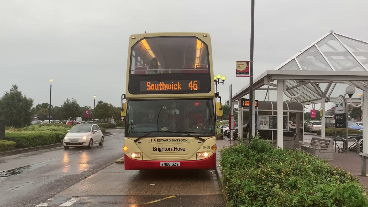Brighton & Hove Bus Route 46 Departing Holmbush centre Bus stop - YouTube