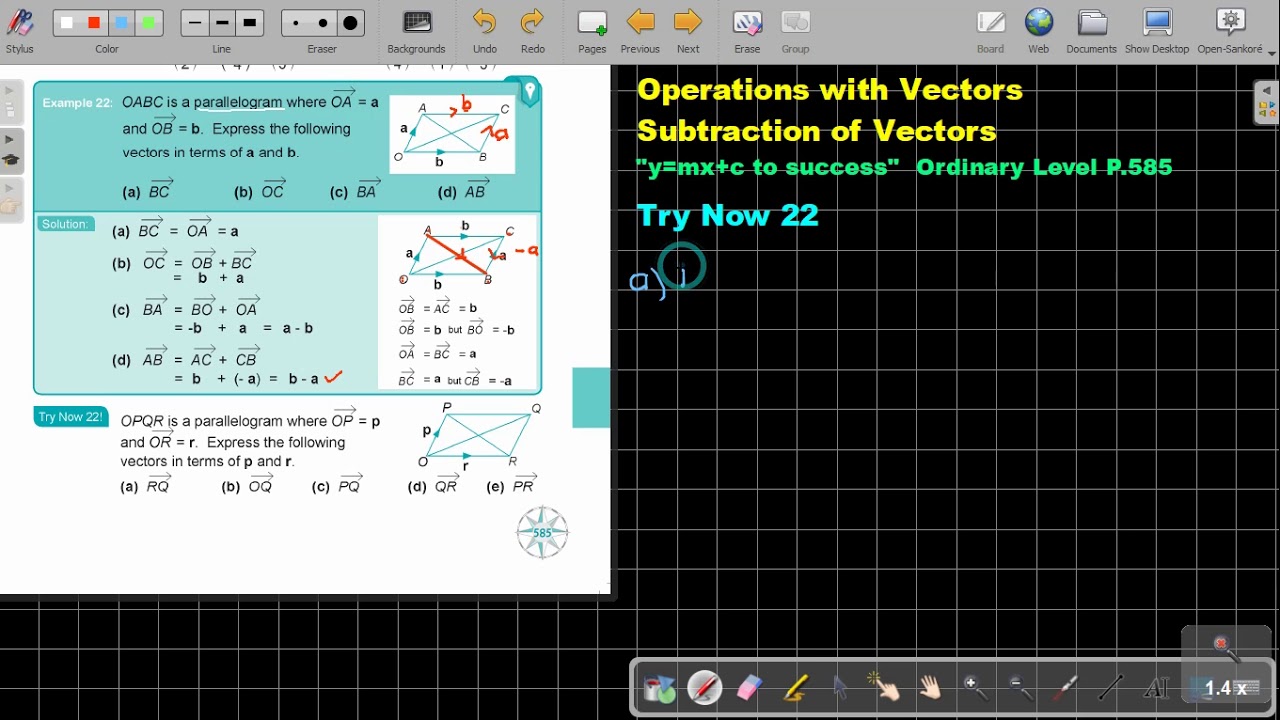 11 20 Operations with Vectors Subtraction of Vectors Part 2 - YouTube