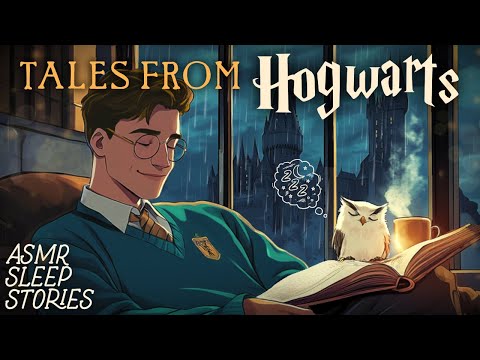 Sleep to 6 Hours of Hogwarts Tales | Cozy Harry Potter Bedtime Stories with Rain Ambience