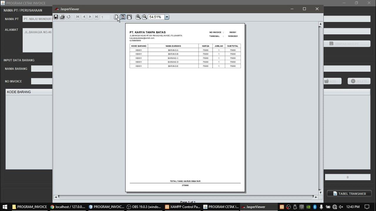 PROGRAM APLIKASI PEMBUAT INVOICE JAVA NETBEANS, MYSQL, IREPORT - YouTube