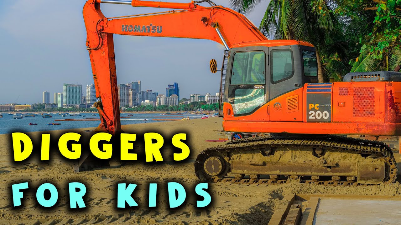 Fun With DIGGERS IN ACTION 🦺 Diggers At Work, Diggers For Kids ...
