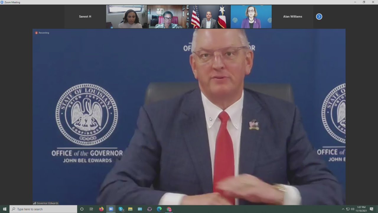 Gov. Edwards joins press conference on disaster recovery plans - YouTube