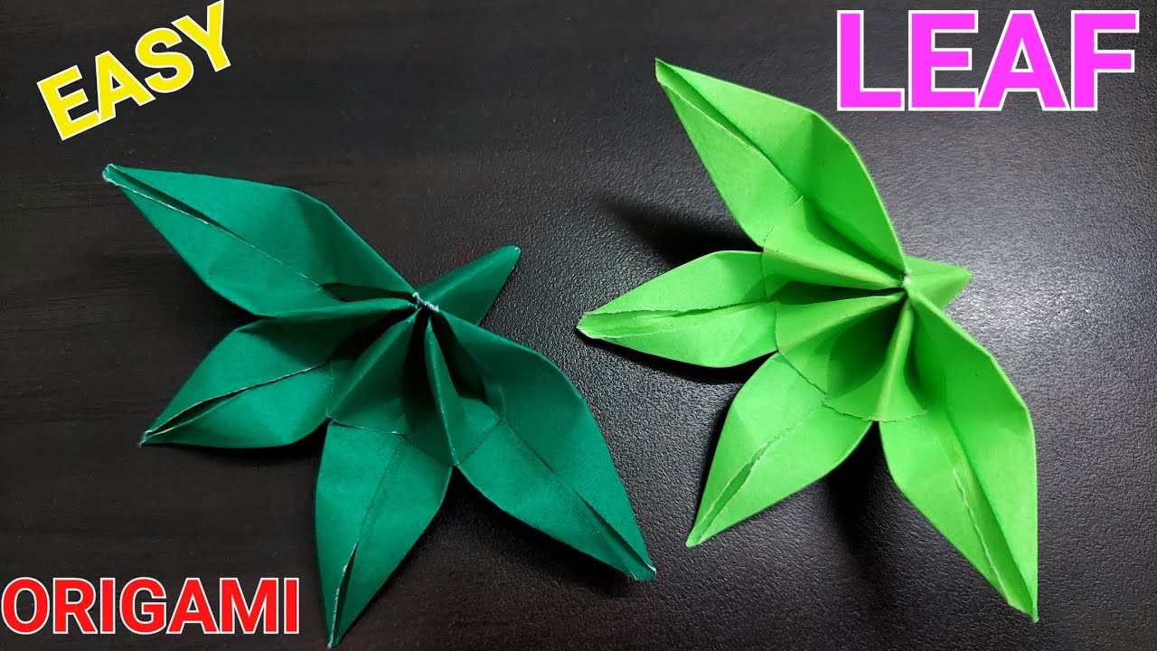 HOW TO MAKE EASY ORIGAMI LEAF - YouTube