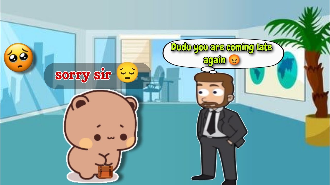 Dudu scolded by his Boss 🥺 || Peachgoma || Animation || bubududu - YouTube