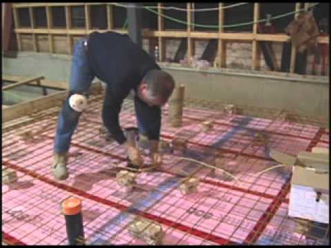 Installation of FLEXTHERM's Green Cable Concrete - YouTube