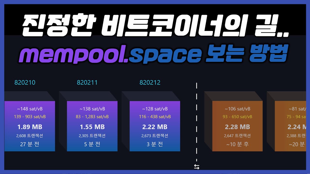 진정한 비트코이너의 길.. mempool.space 보는 방법 - YouTube