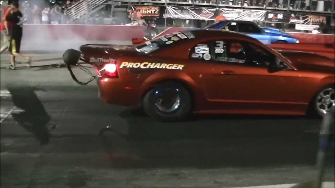 Phil Hines Mustang vs. Capri Grudge Race - YouTube