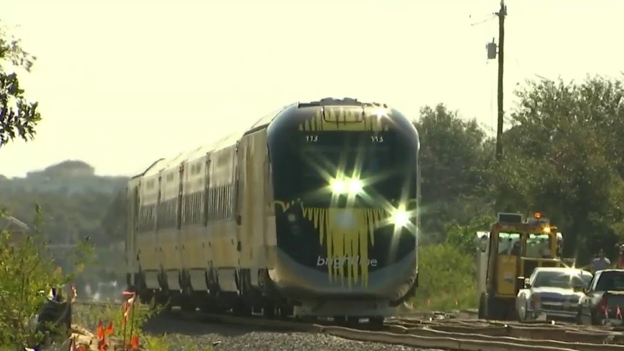 Brightline brings high speed train to Cocoa on test run - YouTube
