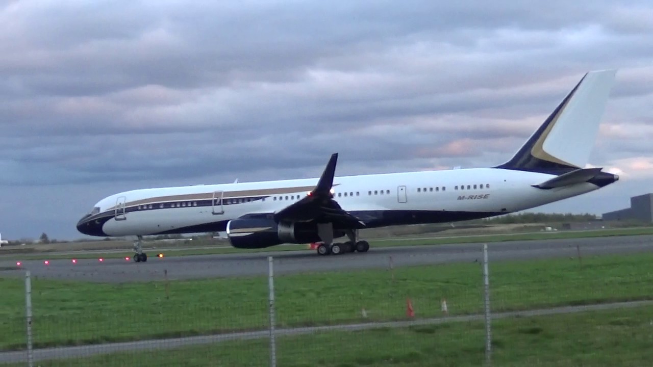 Boeing 757 'M-RISE' of Talos Aviation at London Stansted Airport - YouTube