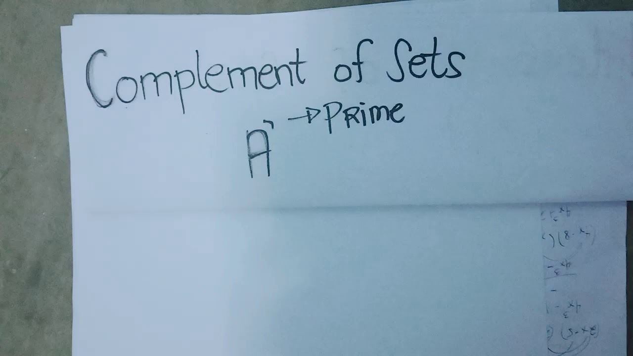 Complement of Sets (Tagalog -Filipino) - YouTube