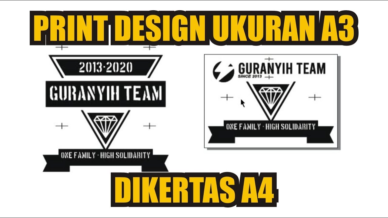 Print Ukuran Design A3 Menggunakan Kertas A4 - YouTube
