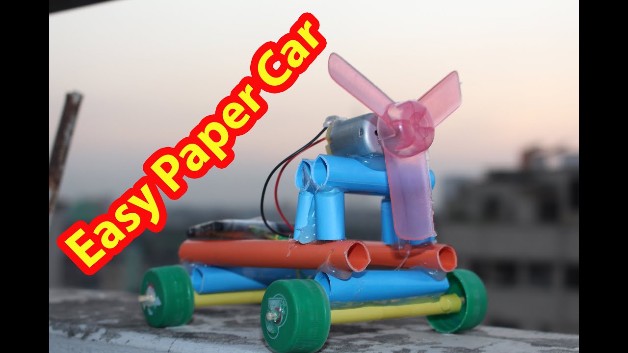 How to make a Car from Paper | Powered Car | Very Simple - YouTube