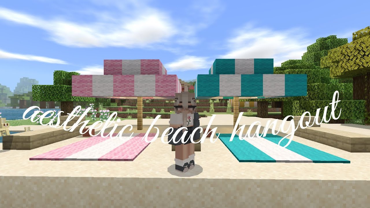 minecraft speed build ~ aesthetic beach hangout🏖🐚💛 - YouTube