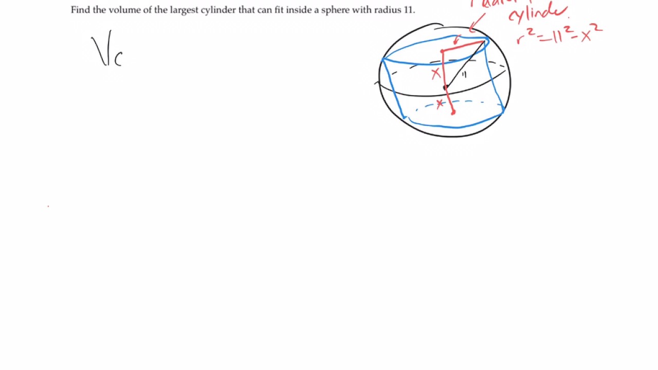 Optimization - Cylinder in a Sphere - YouTube