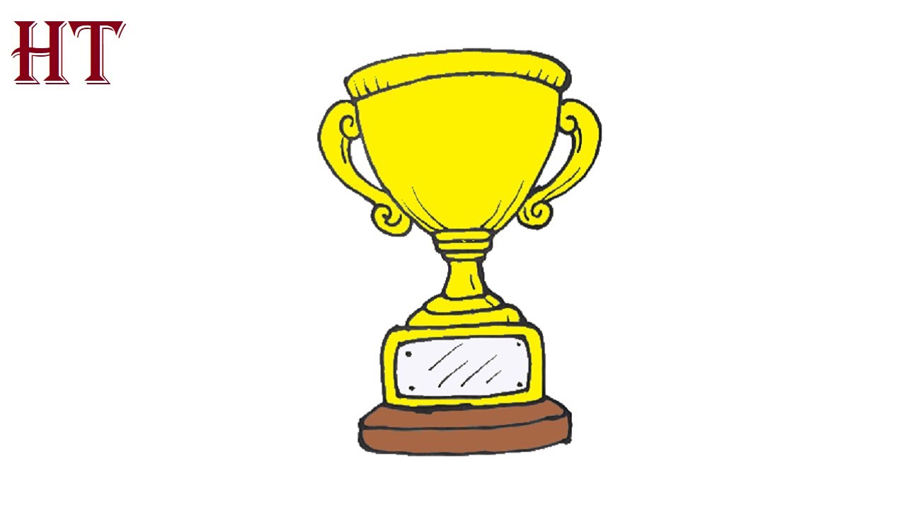 How To Draw A Trophy easy Step by Step - YouTube