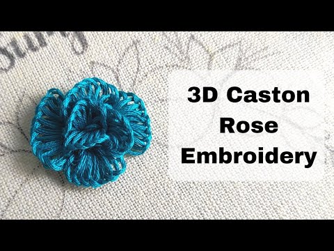Easy Caston Rose Embroidery ❤️ 3D Flower Embroidery / Step by step Tutorial / Gossamer