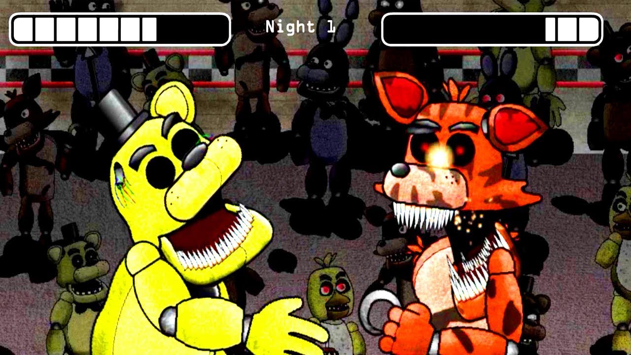 Golden Freddy vs. Foxy: Five Fights at Freddy's - YouTube