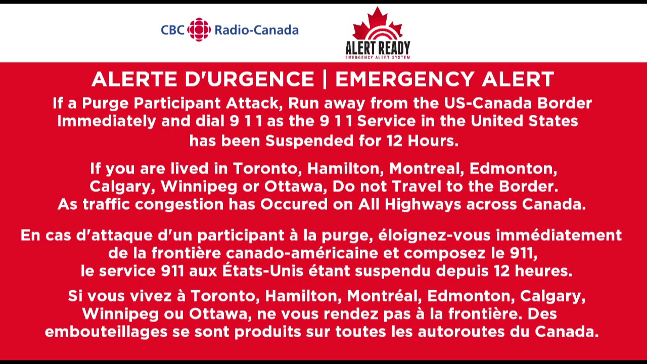 EAS The Purge: The Canada Files (Preview no.2/Alert Ready) - YouTube