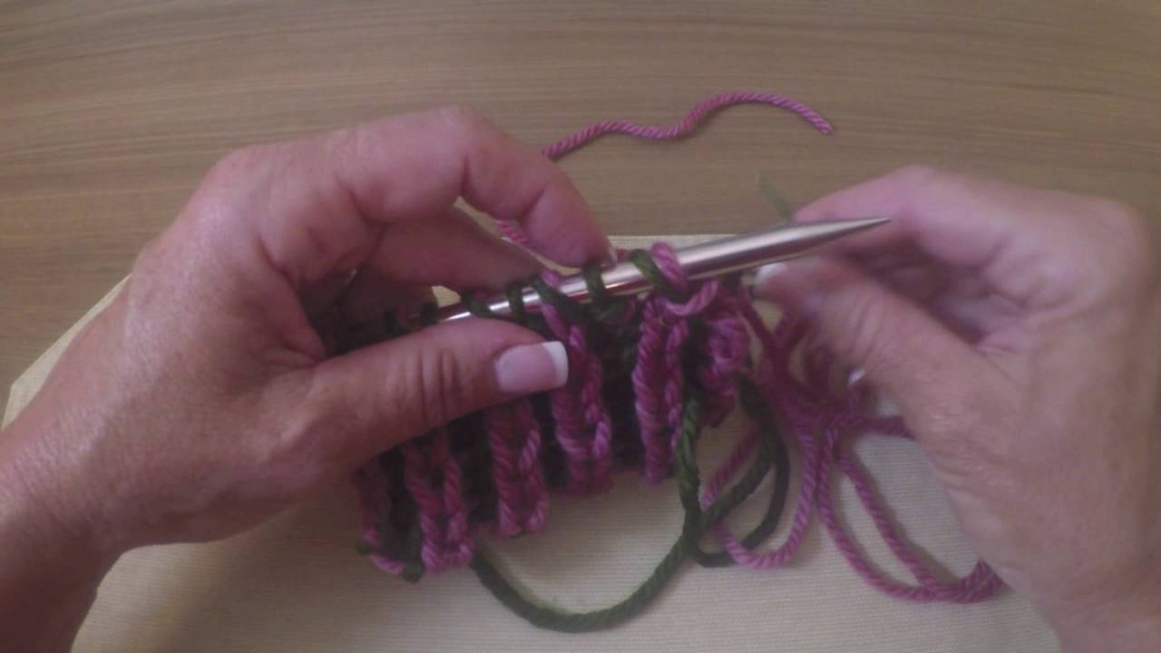 How to do an Italian Tubular Bind Off for Two Color Brioche - YouTube
