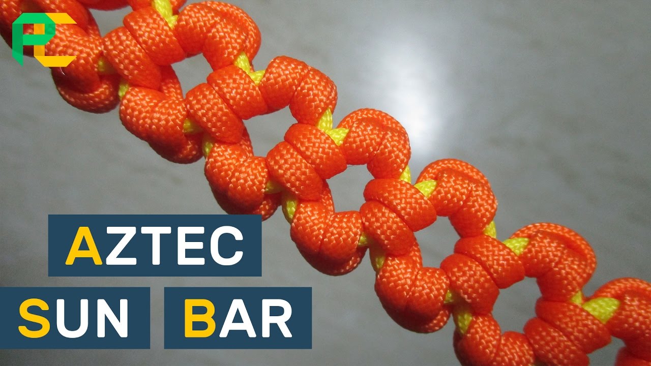 Aztec Sun Bar Paracord Bracelet without buckle - YouTube