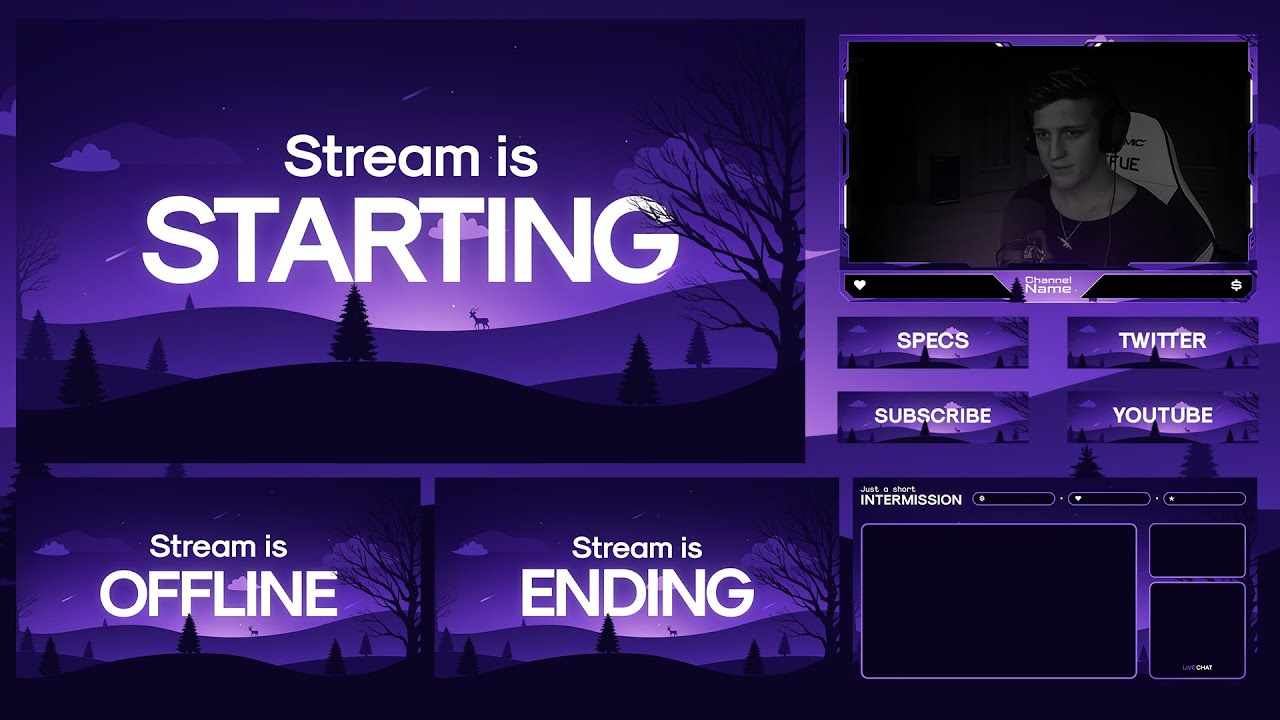 Premade Animated Full Stream Overlay Pack Template || Artemis Stream ...