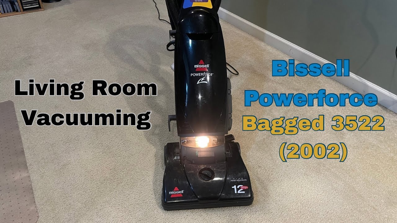 Bissell Powerforce Bagged 3522 (2002) Living Room Vacuuming - YouTube
