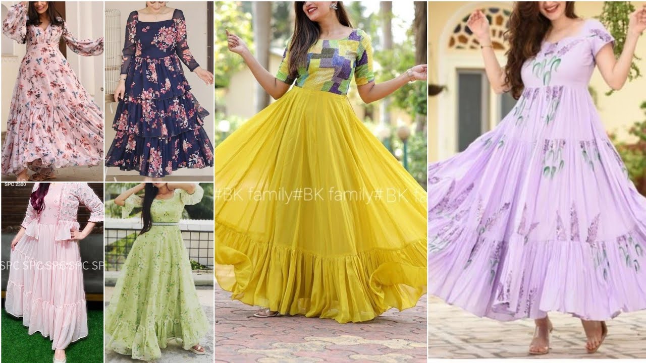 Traditional Frill Style Long Frocks Designs ll Frill Frocks Design ...