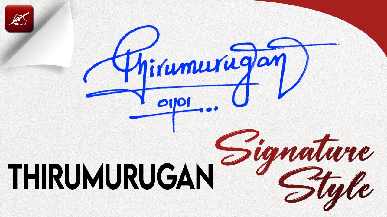 ️ Thirumurugan Name Signature Design - T Signature Style - How to ...