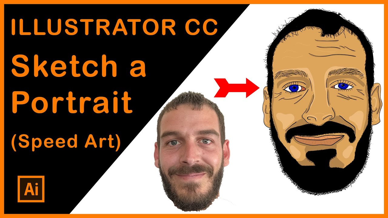 Illustrator CC | Sketch a Portrait (Speed Art) - YouTube