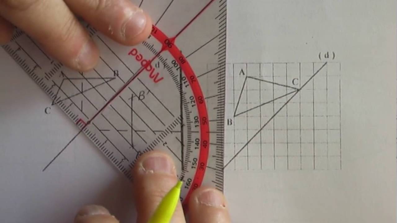 6C138-Symetrie axiale : Tracer le symetrique d'un triangle - YouTube