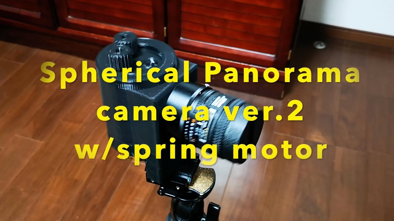 3D printed spherical panorama camera v.2 with spring motor - YouTube