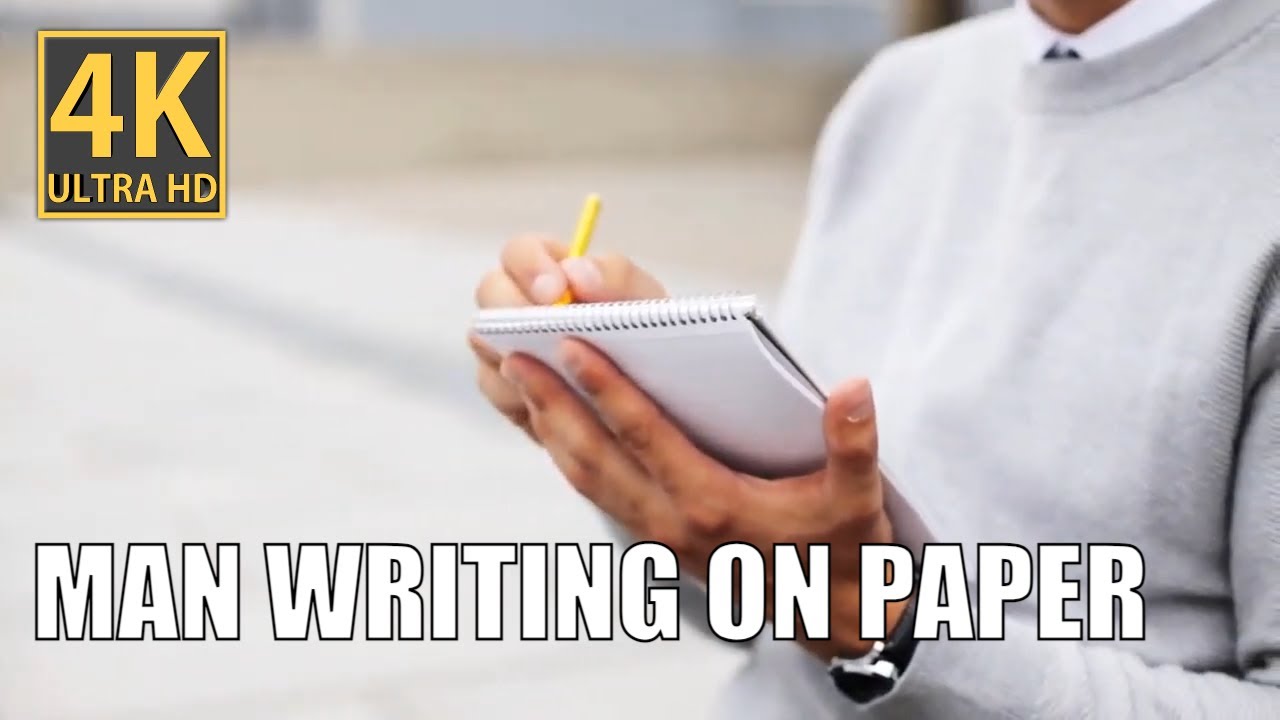 MAN WRITING ON PAPER FREE STOCK FOOTAGE - YouTube