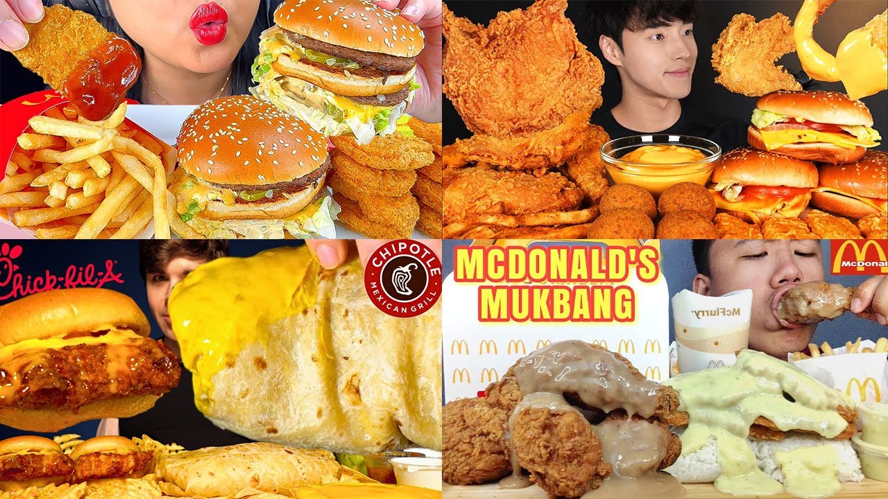 ASMR Fast Food Mukbang Compilation | Fast Food Asmr | Satisfying eating ...