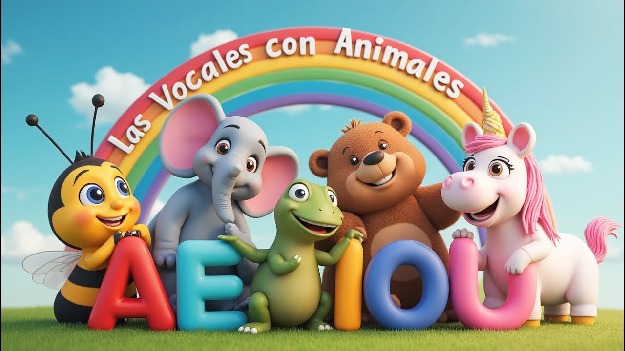 "Aprendemos las Vocales con Animales 🐝🐘🦎🐻🦄 | Canción Infantil Educativa ...