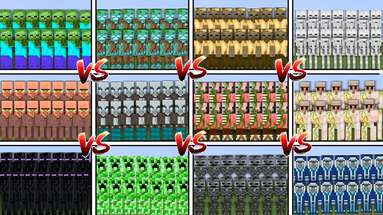ULTIMATE ALL MOBS TOURNAMENT in Minecraft Mob Battle - YouTube