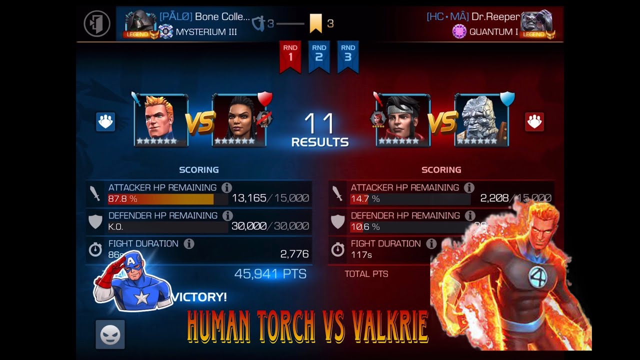 Battleground mcoc season 9| human torch vs valkrie | gladiator circuit ...