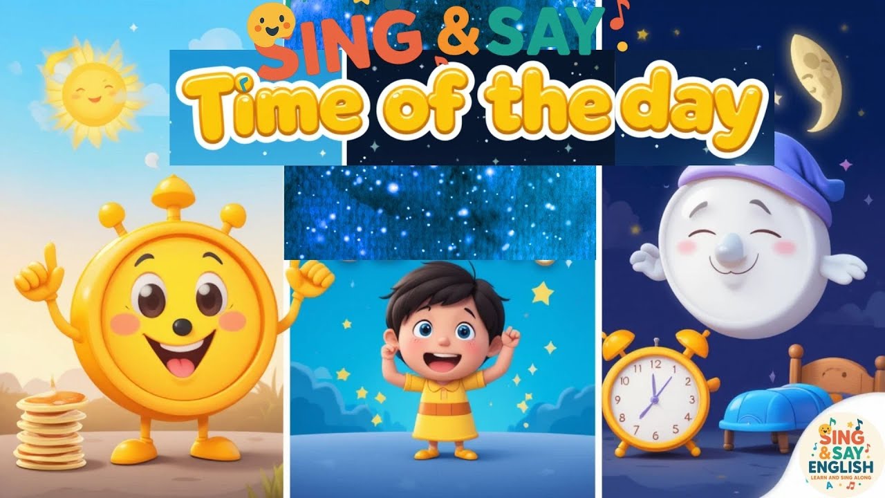Let's sing and say Time of the Day | Best Lean Time of the Day for Kids ...