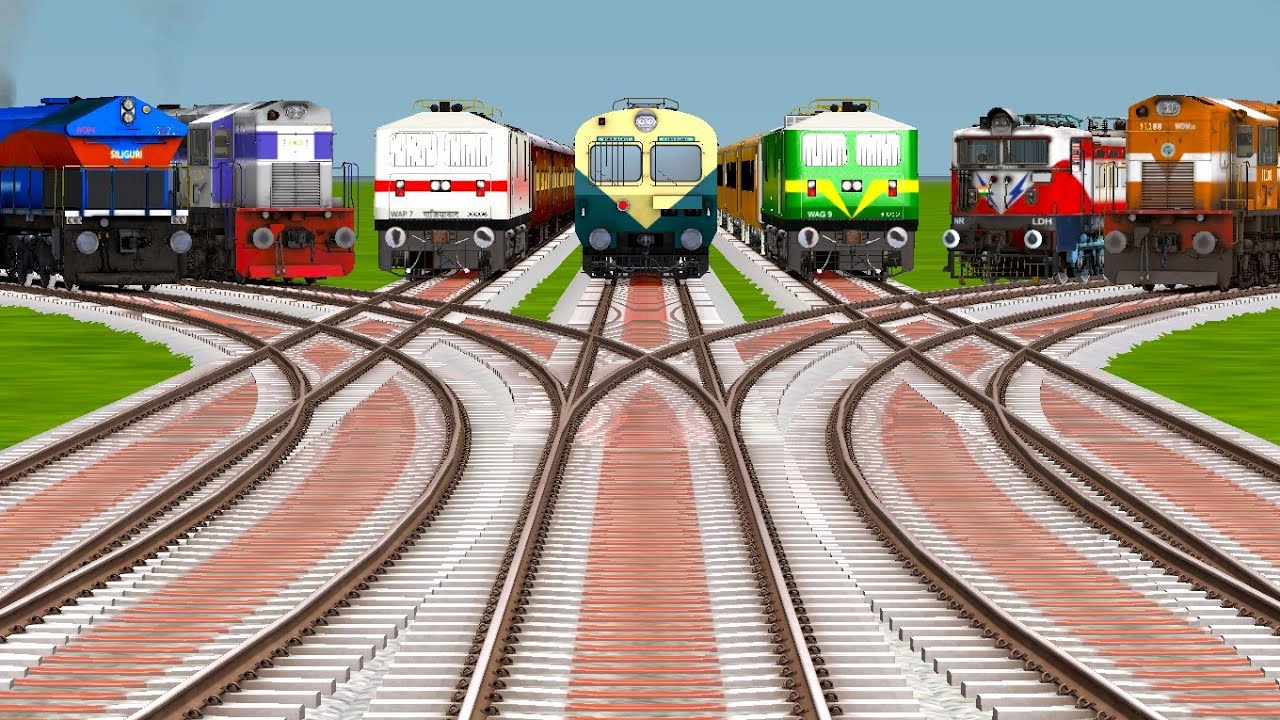 7 RAILGADI CROSSING AT DIAMOND🔺RAILROAD TRACKS RISKY RAILROAD TRACKS ...