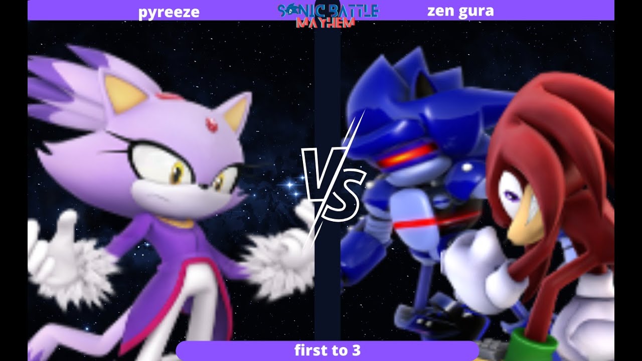 sonic battle mayhem - pyreeze (blaze) vs zen gura (knuckles/mecha sonic ...
