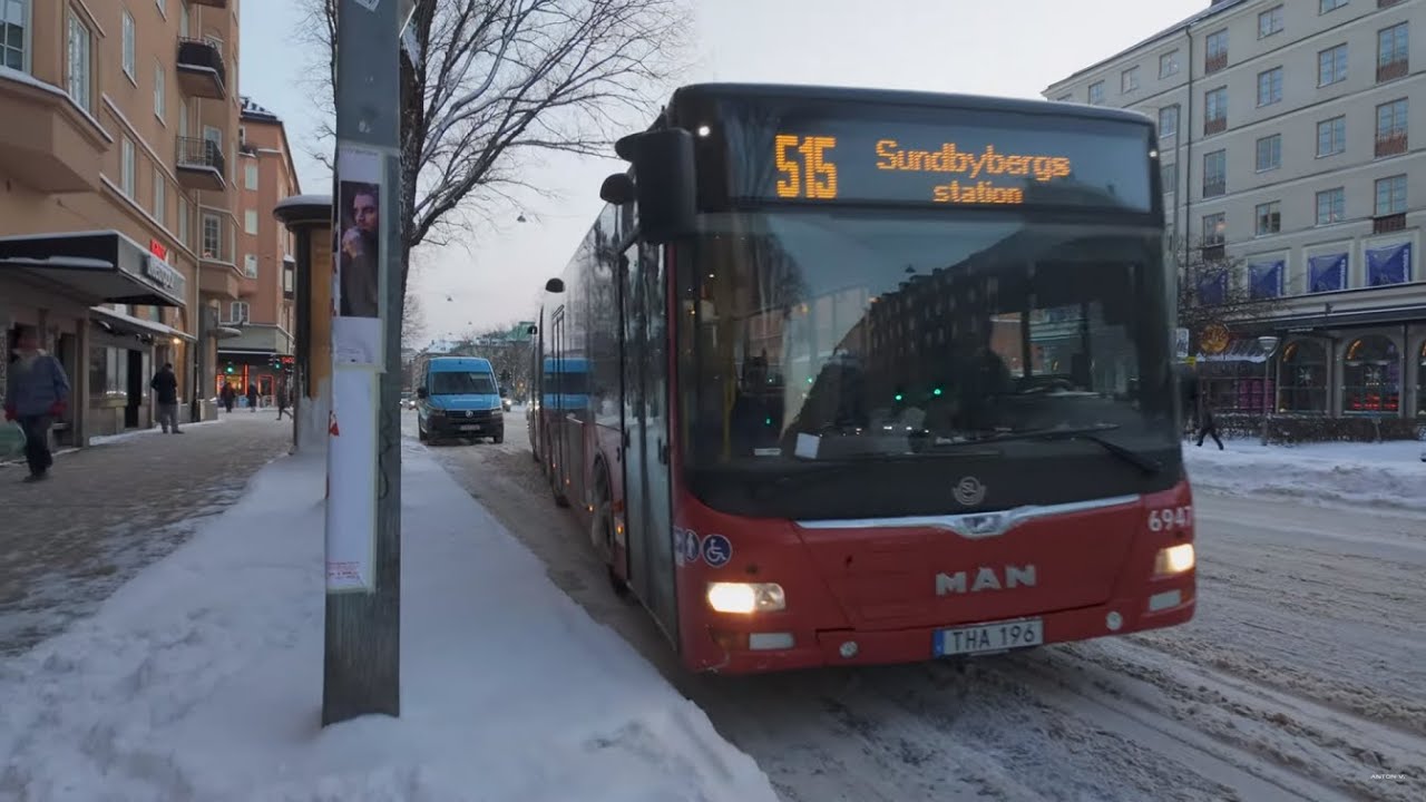 Sweden, Stockholm, bus 515 ride from Stadsbiblioteket to Sveaplan - YouTube