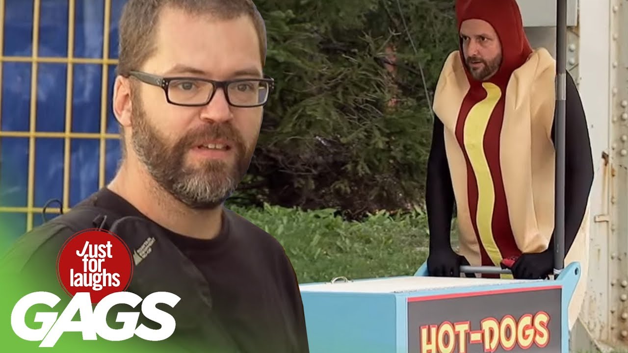 Dog Goes After Hot Dog Man Prank - YouTube