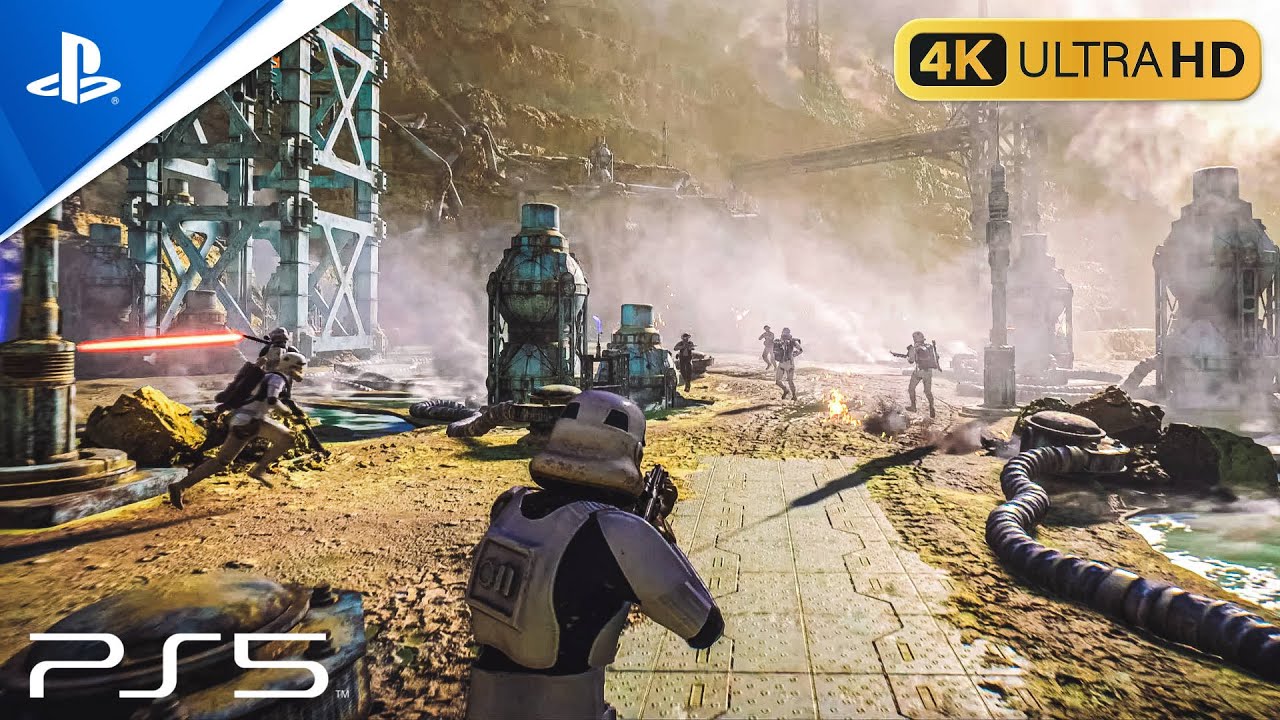PS5 Gameplay Star Wars Battlefront 2 Kessel Defend Mode | DualSense Cam ...