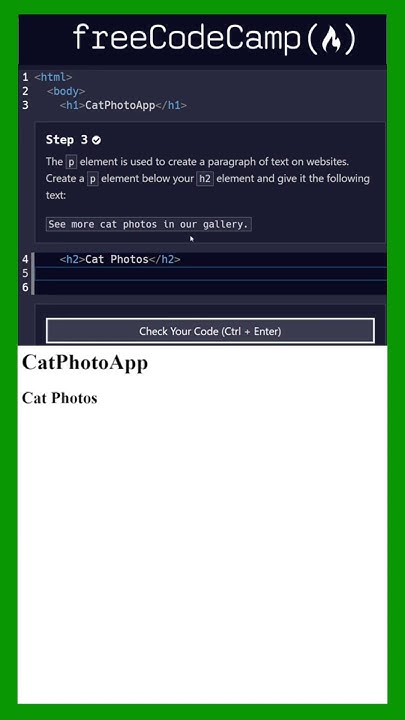 freeCodeCamp CatPhotoApp Step 3 #coding #html - YouTube