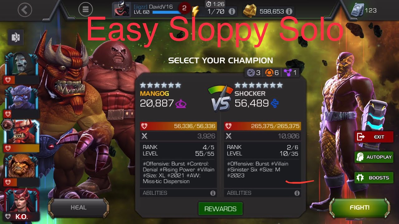 How to Beat Shocker MCOC (Easy & Sloppy) Mangog - YouTube