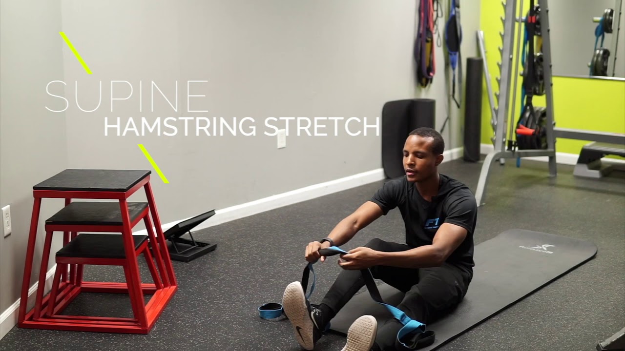 Supine hamstring stretch - YouTube